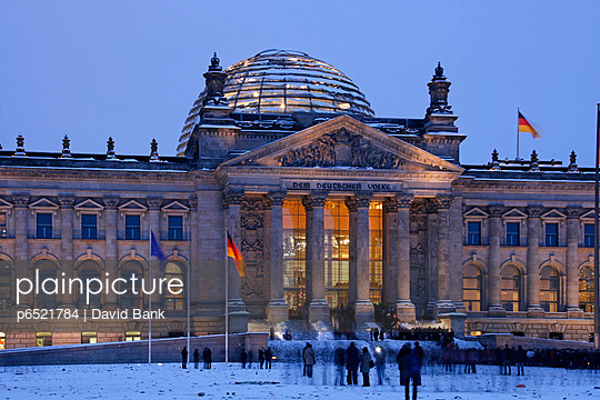 The German Parliament in the old Reichstag Building - Stock Image ...