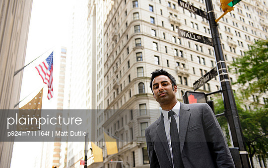 Businessman on Wall Street, New York City - Stock Image - Everypixel