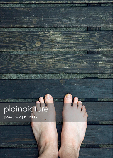 Human Feet On Wood - Stock Image - Everypixel