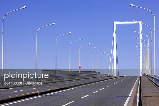 Motorway and Clear Blue Sky - Stock Image - Everypixel