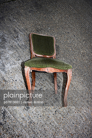 Broken chair on concrete - Stock Image - Everypixel