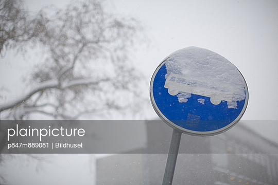 Snow Covered Plate After Snowstorm In Winter - Stock Image - Everypixel
