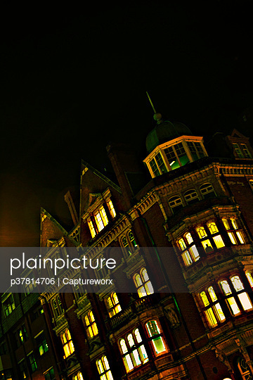 Gothic building at night - Stock Image - Everypixel