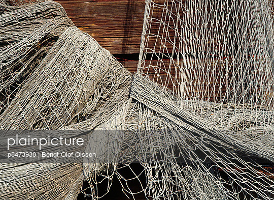 Fishing Nets Hanging On A Wall - Stock Image - Everypixel